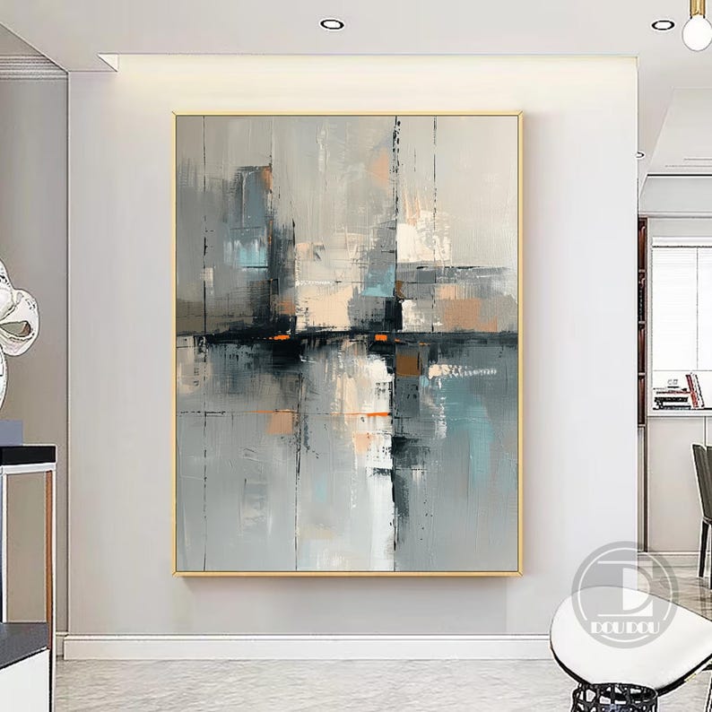 Large Neutral Abstract Painting on Canvas,textured Wall Art,modern ...