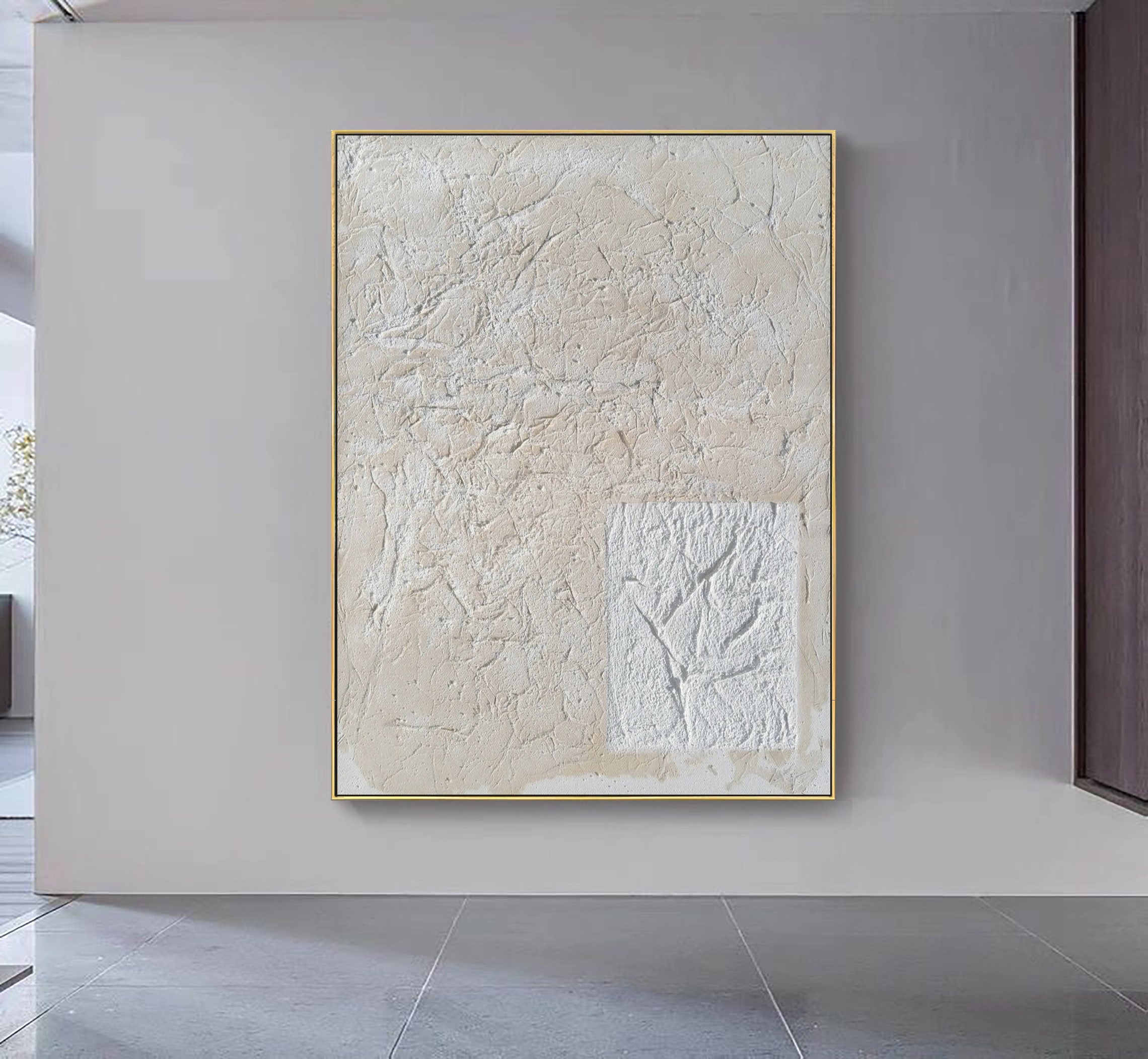 Beige White Abstract Painting,original Minimalist Abstract Painting ...