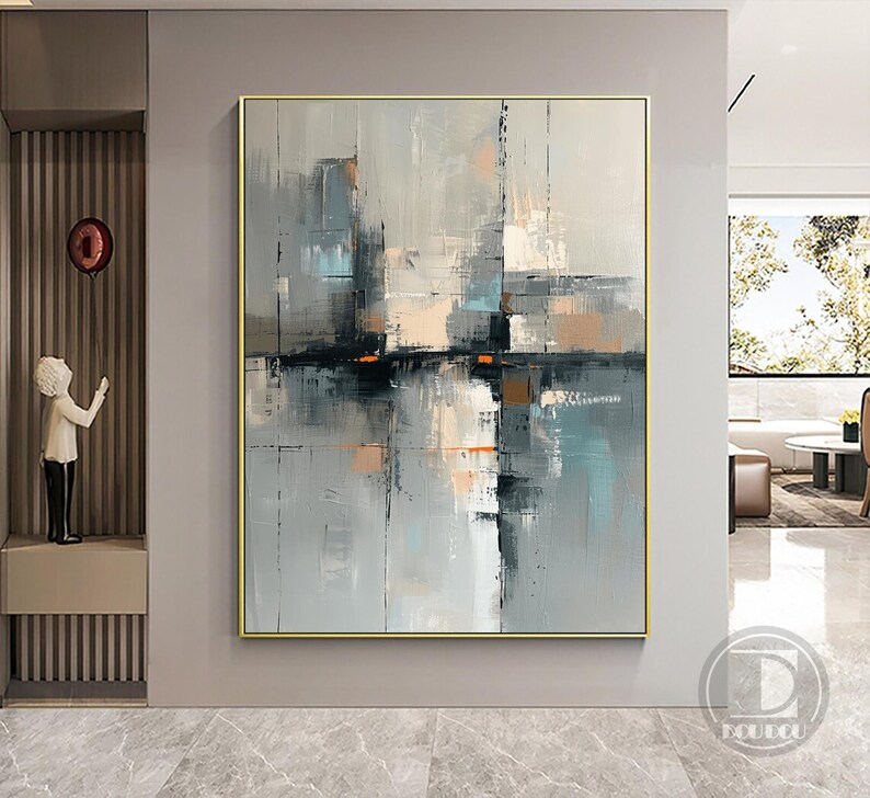 Large Neutral Abstract Painting on Canvas,textured Wall Art,modern ...
