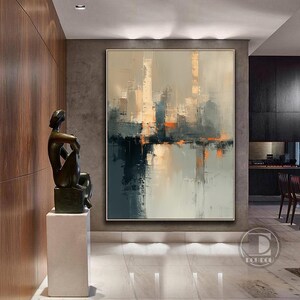 Large Neutral Abstract Painting on Canvas,textured Wall Art ...
