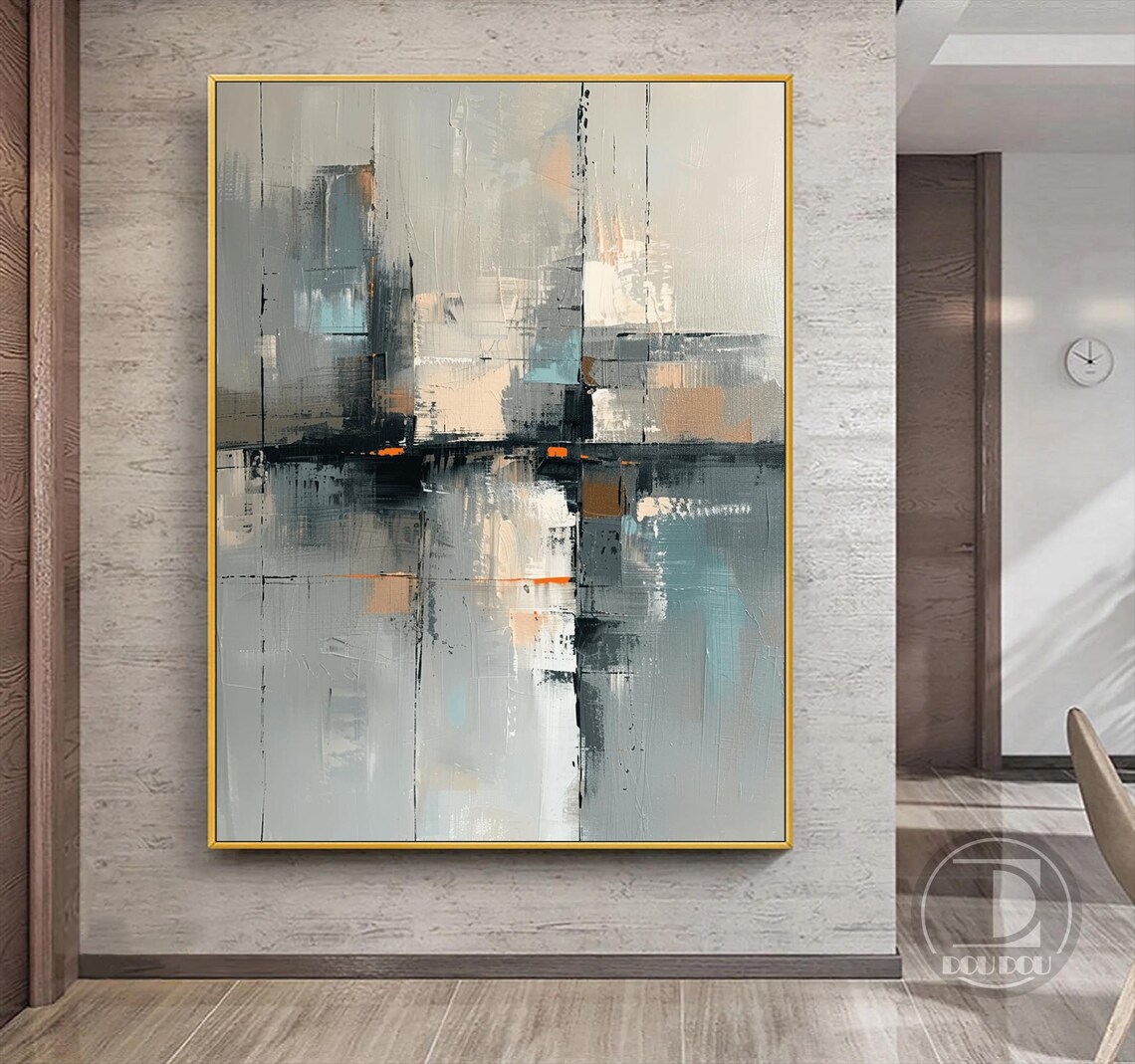 Large Neutral Abstract Painting on Canvas,textured Wall Art,modern ...