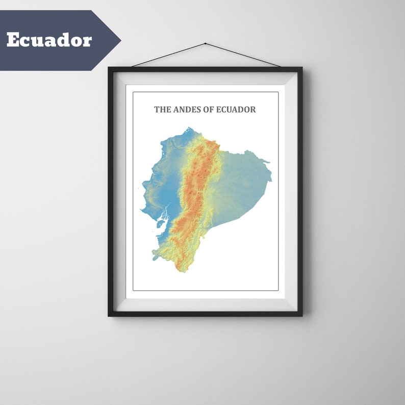 Ecuador Map, Relief Map, the Andes of Ecuador, Printable Ecuador Map ...