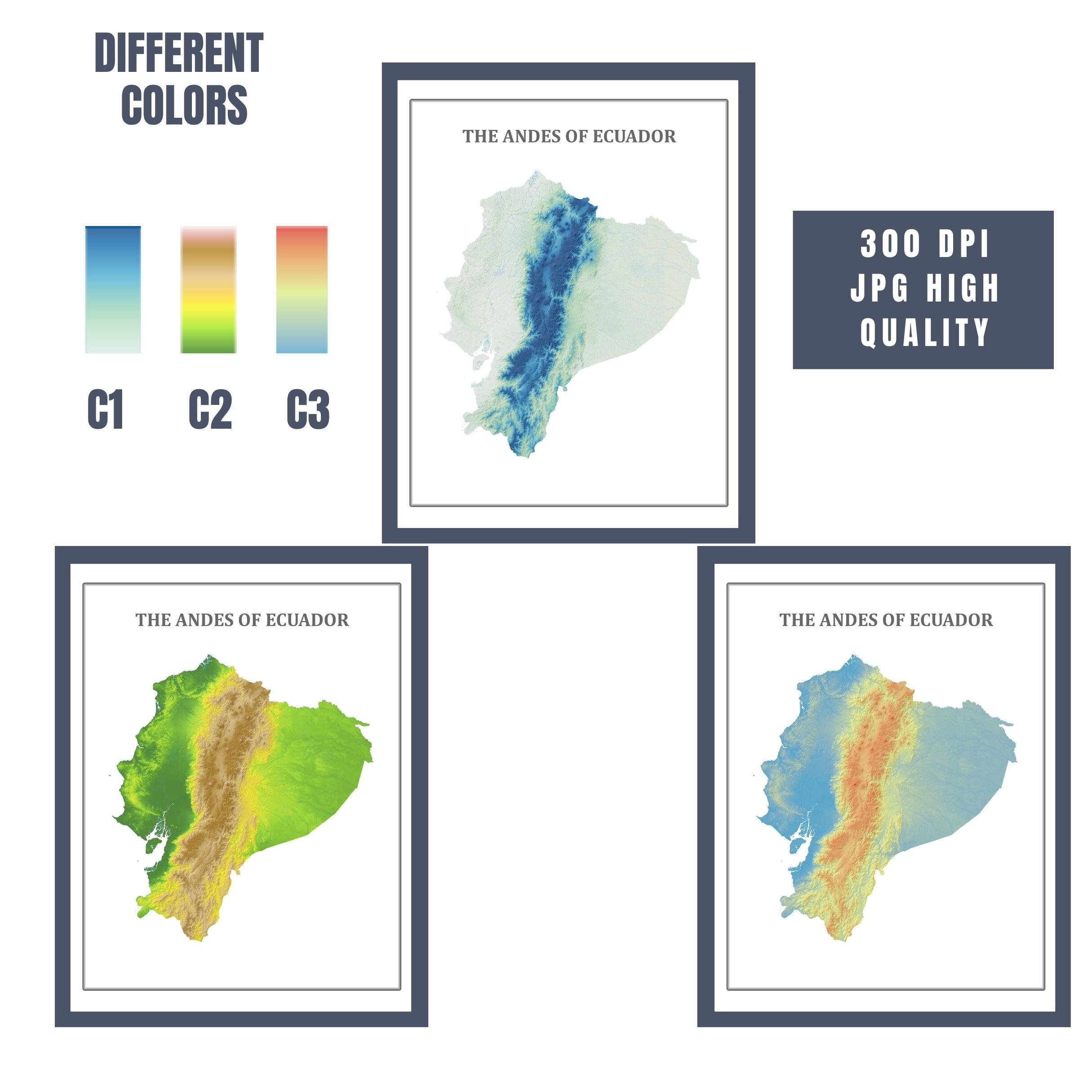 Ecuador Map, Relief Map, the Andes of Ecuador, Printable Ecuador Map ...