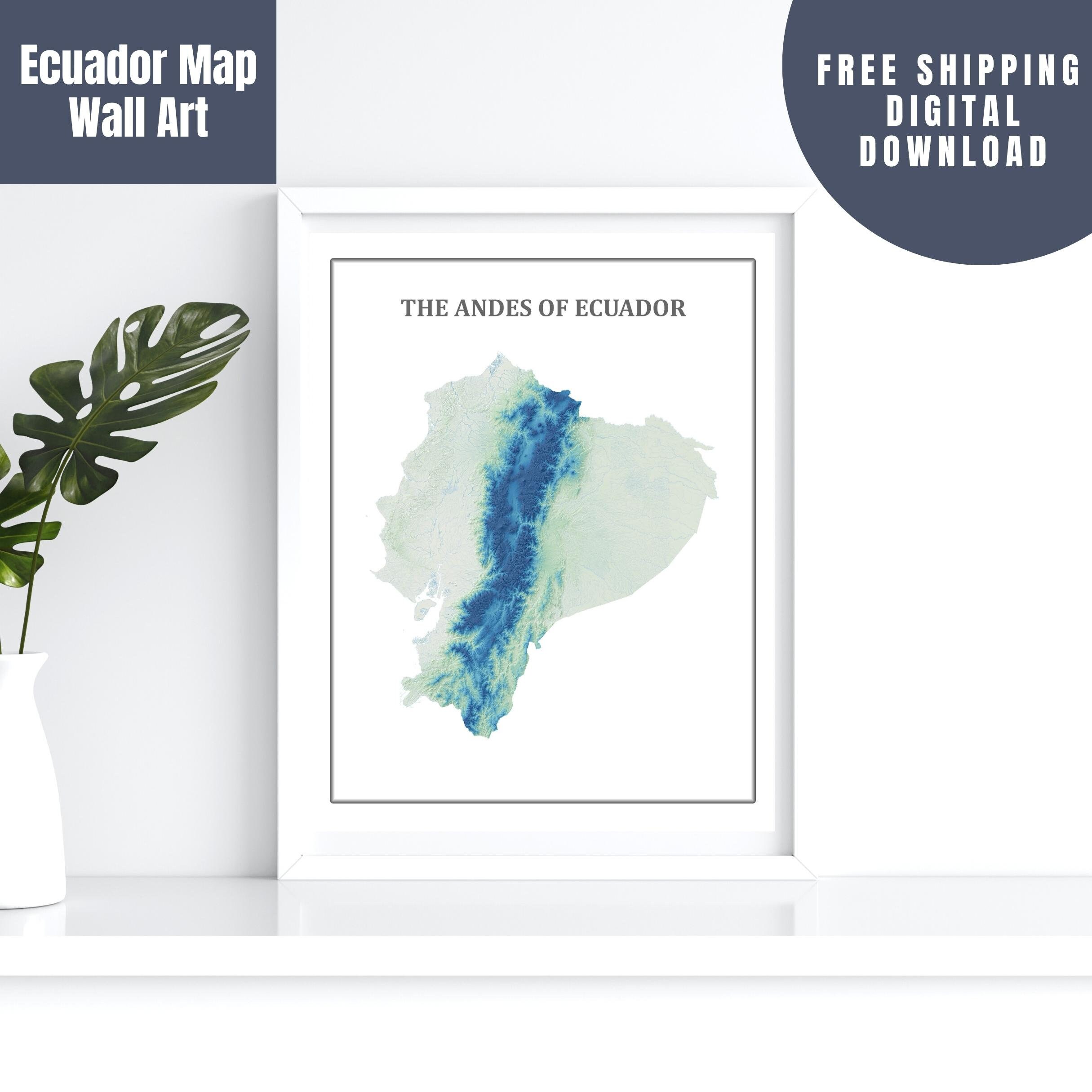 Ecuador Map, Relief Map, the Andes of Ecuador, Printable Ecuador Map ...