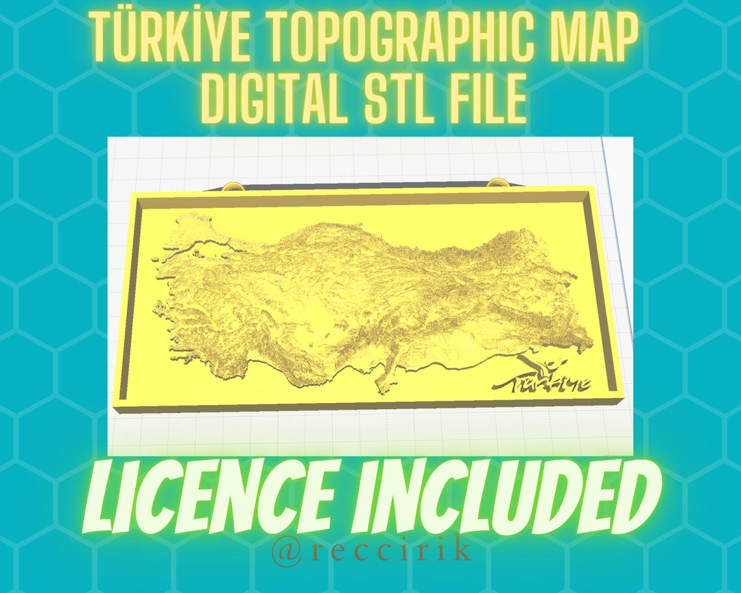 Türkiye Topographic Map | 3d Printable Turkey Topographic Map | Digital ...