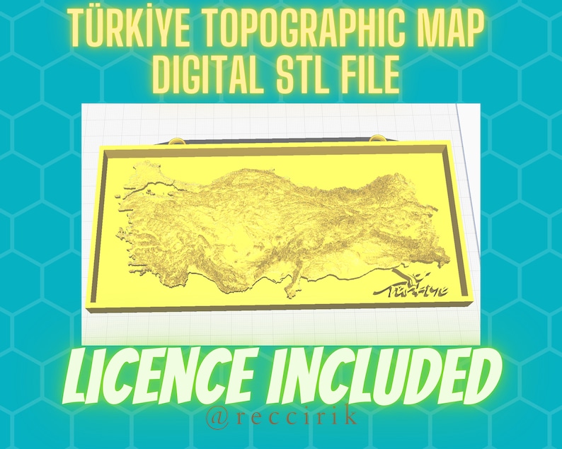 Türkiye Topographic Map | 3d Printable Turkey Topographic Map | Digital ...