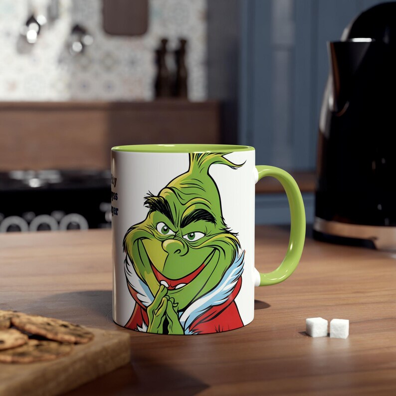 Grinch Christmas Mug Funny Holiday Coffee Cup Grinch Face Mug Christmas ...