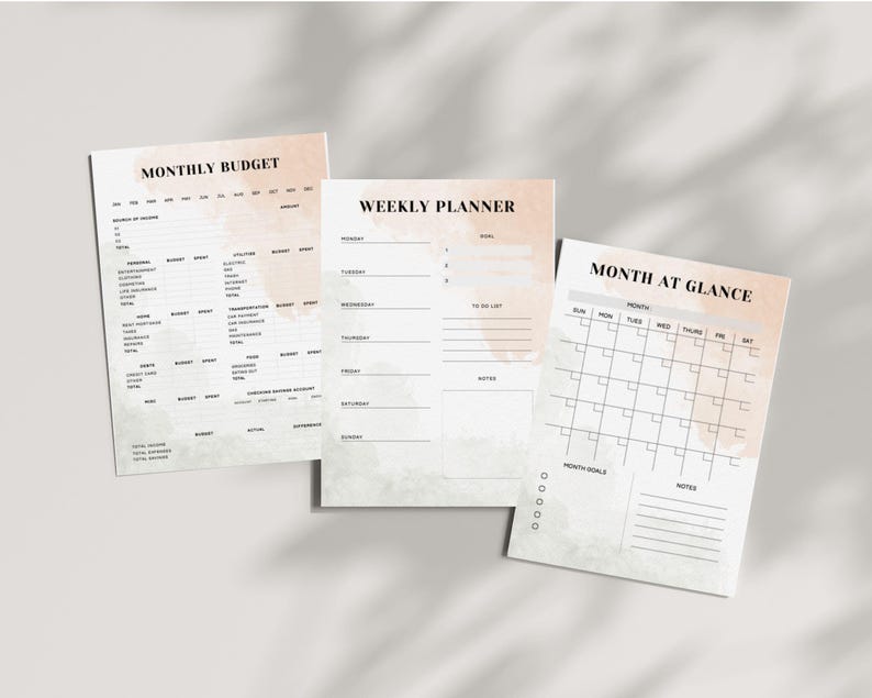 Digital Life Planner |printable Daily, Weekly & Monthly Planner |goal ...