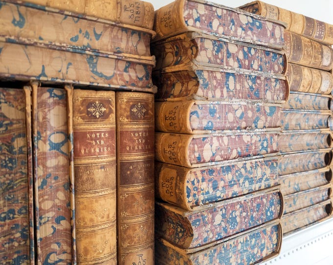 1850s Old Leather Books | Marble Pages | Antique Book Stack | Home ...