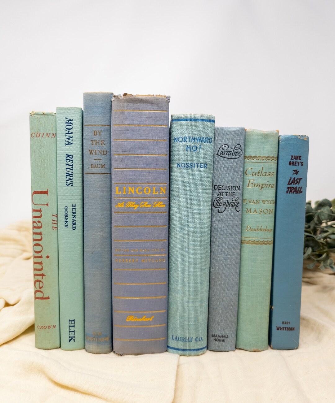 Light Blue Book Bundle set of 8 Book Shelf Decor, Unique Shelf Decor ...