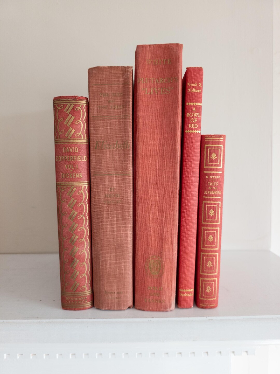 Vintage Pink Hardcover Books (set of 5)- Vintage Hardcover Books ...