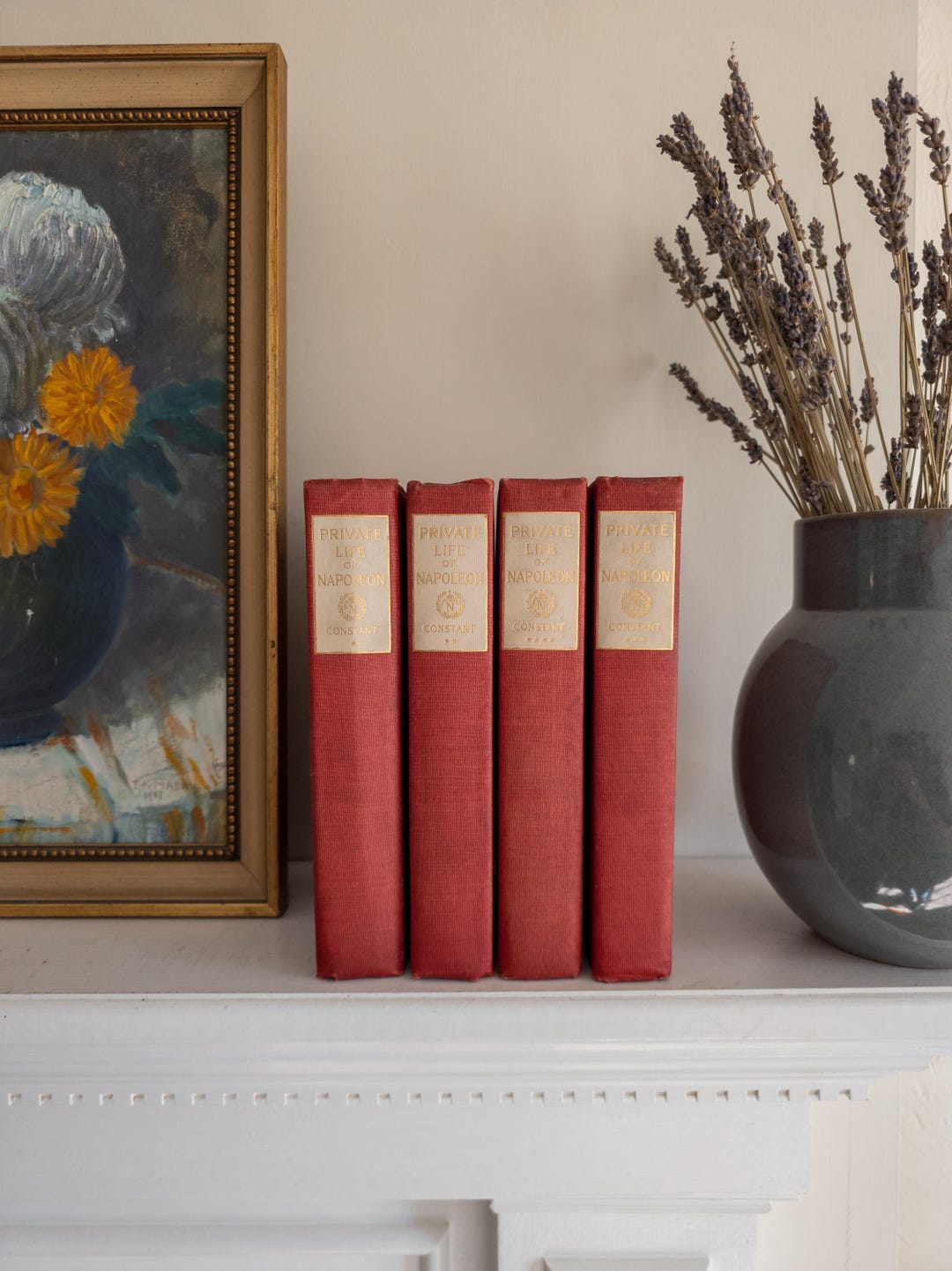 The Private Life of Napoleon 1907 (set of 4)- Book Shelf Decor, Gold ...