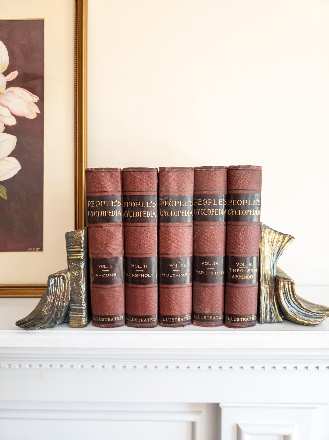 The People's Encyclopedia | Early 1900s | Maroon and Black Vintage ...