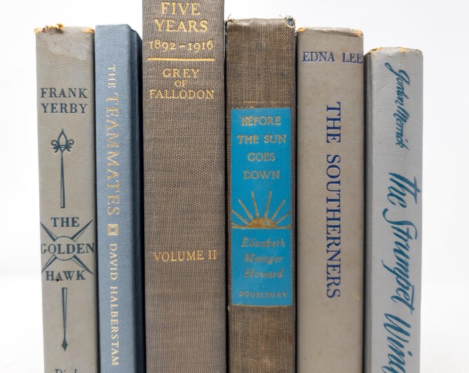 Vintage Gray Book Bundle (set of 6) | Antique Vintage Books | Neutral ...