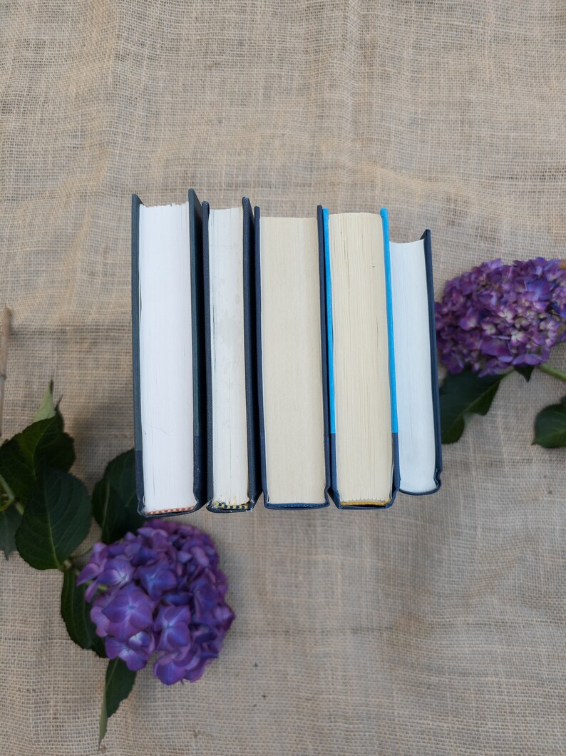 Blue Books set of 5 Hardcover Blue Books, Blue Bookshelf Home Decor ...