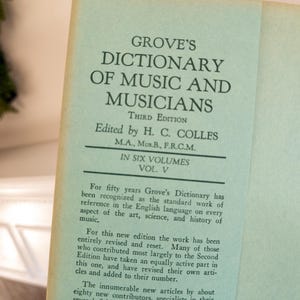 1946 Grove's Dictionary of Music and Musicians- Green and Blue Books ...