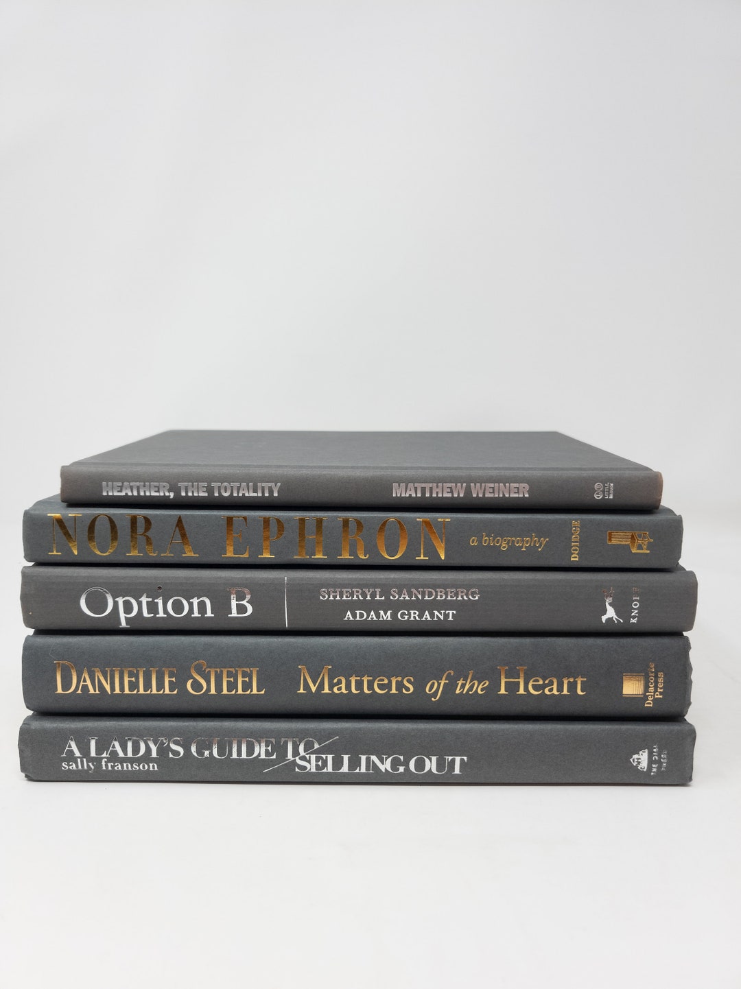 Gray Book Bundle set of 5 Hardcover Gray Books, Gray Bookshelf Home ...