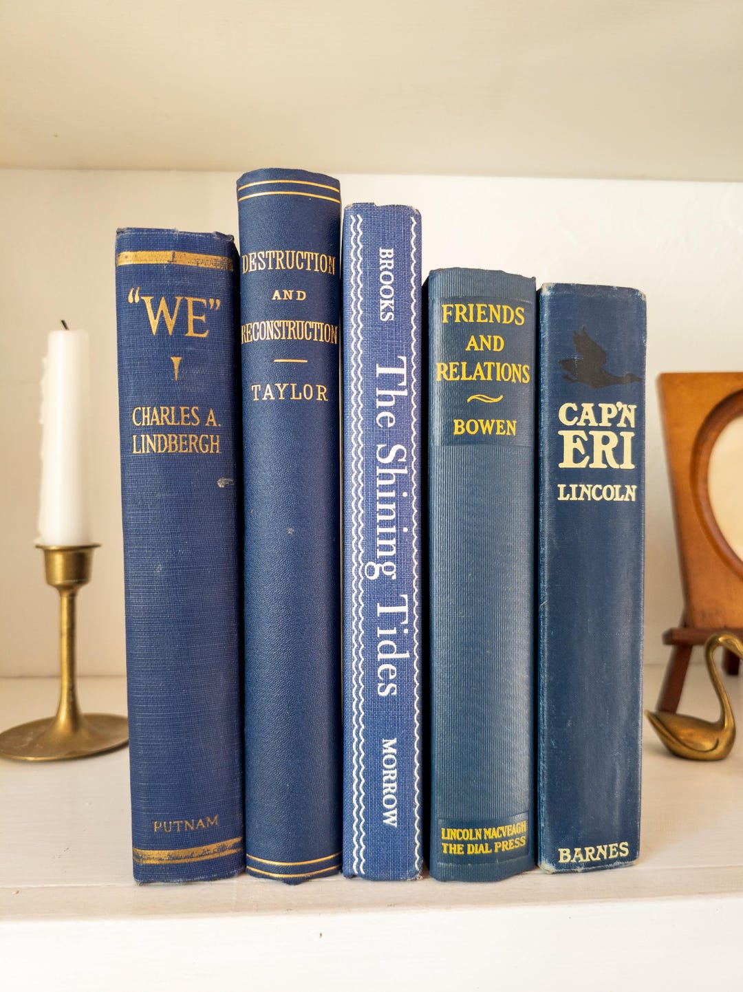 Vintage Blue Hardcover Books (set of 5) | Vintage Hardcover Books ...