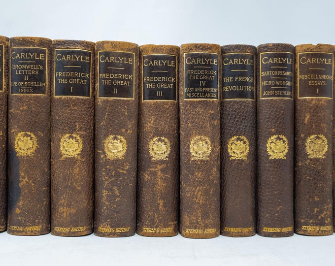 Leather Carlyle Books | Undated Leather Spines | Antique Leather Books ...
