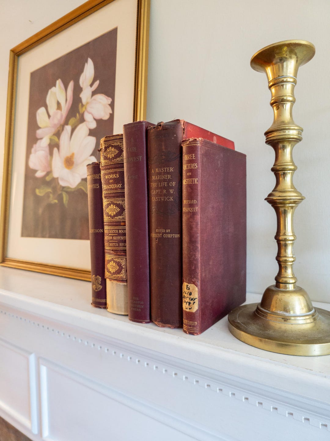 Vintage Book Bundle - Worn Dark Red Books for Display - Etsy