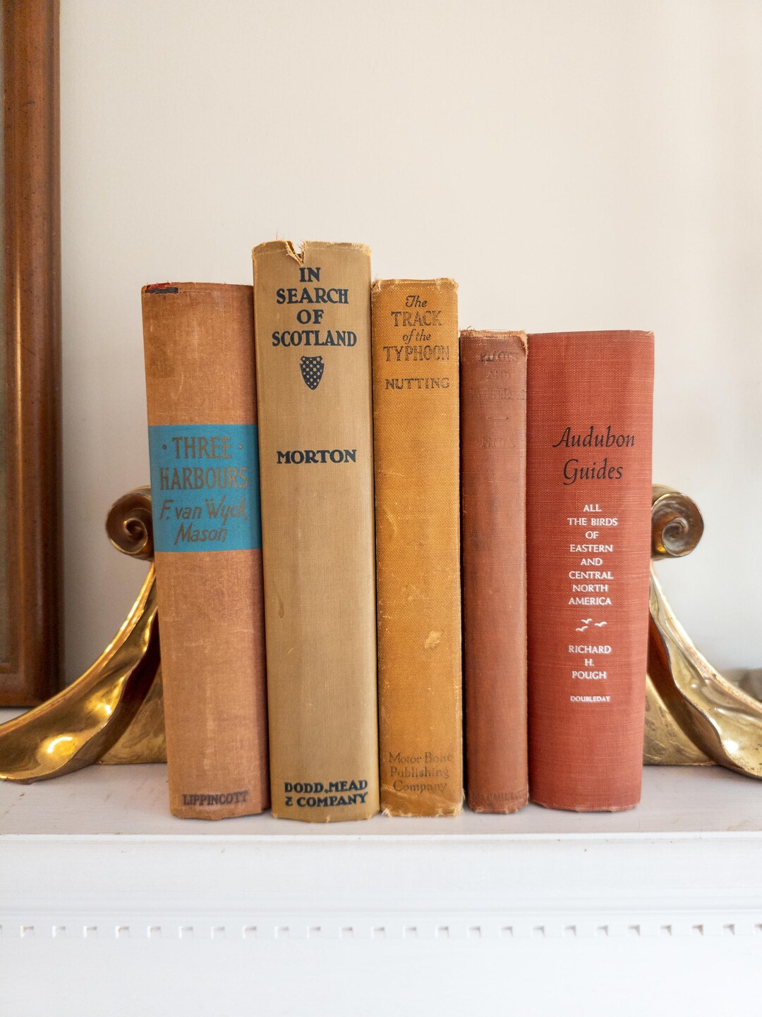 Orange Faded Vintage Book Bundle (set of 5)- Actual Books, Decorative ...