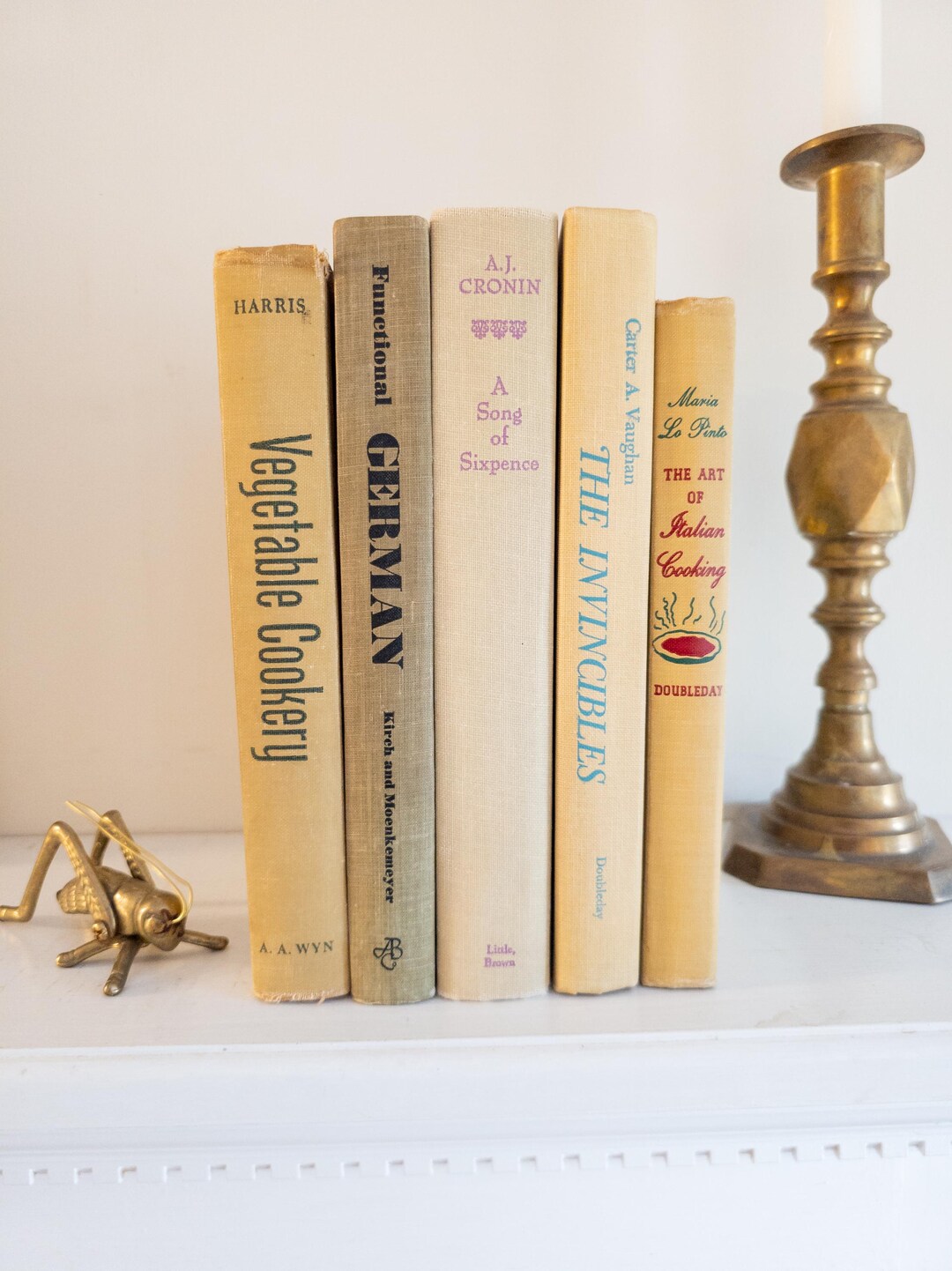 Vintage Cookbook Hardcover Books set of 5 Vintage Tan Hardcover Books ...