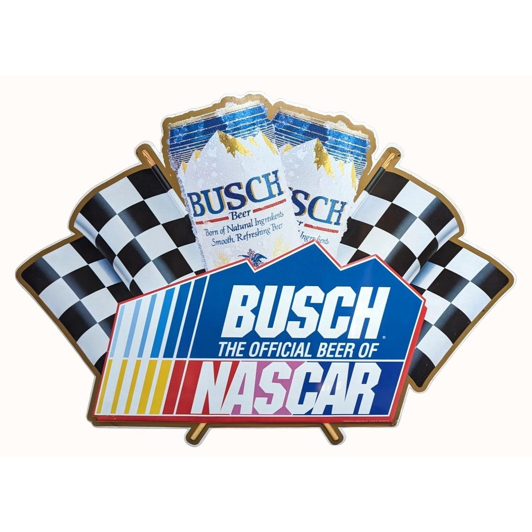 Busch NASCAR Official Beer Tin Metal Bar Sign Nascar VINTAGE - Etsy