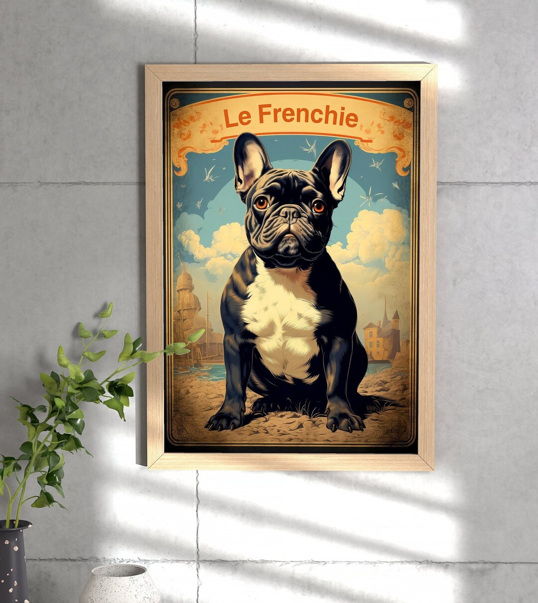 Retro French Bulldog Poster - Vintage Le Frenchie Advertisement Print ...