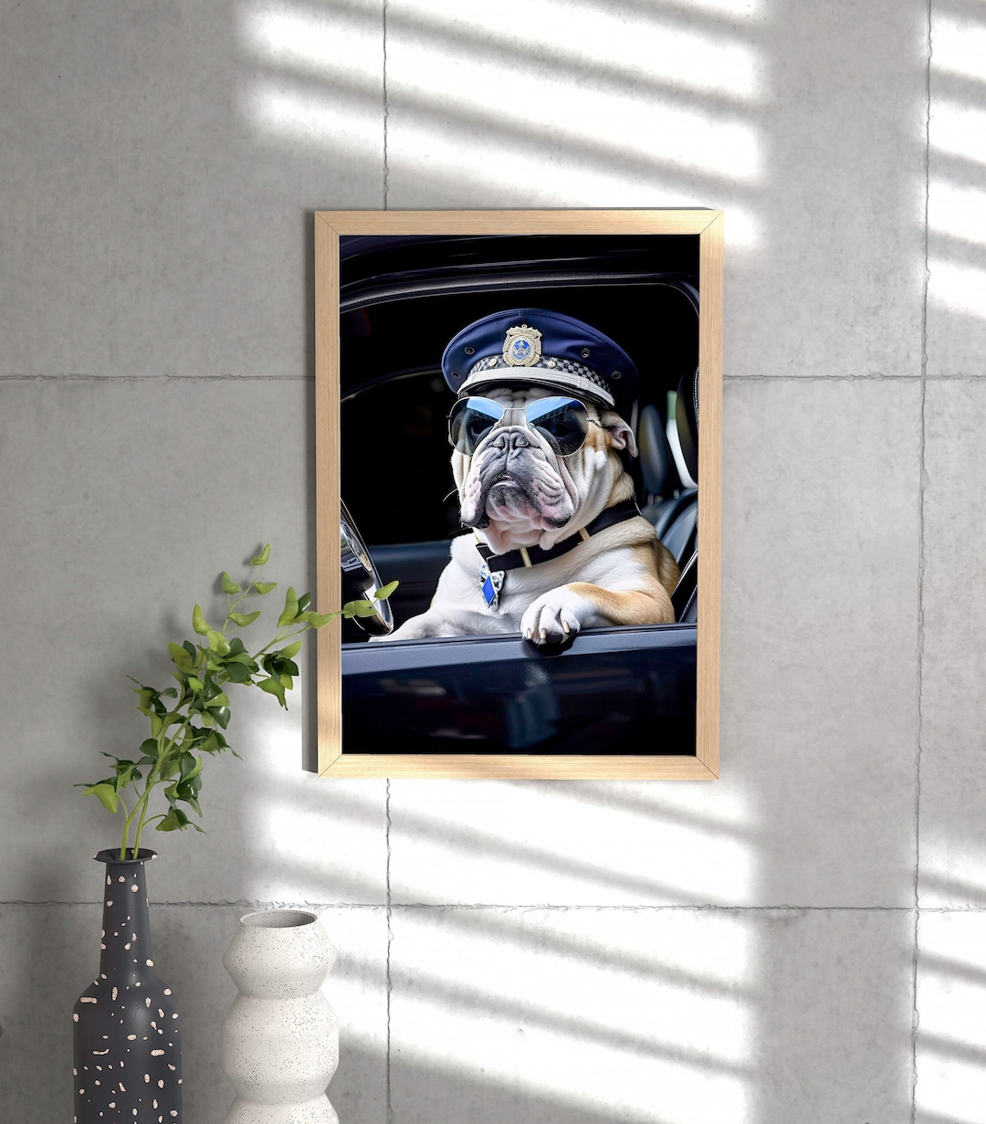 Bulldog Cop: A Doggo's Law Enforcement Portrait (digital Download ...