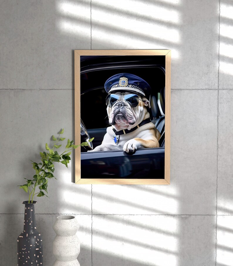 Bulldog Cop: A Doggo's Law Enforcement Portrait digital - Etsy