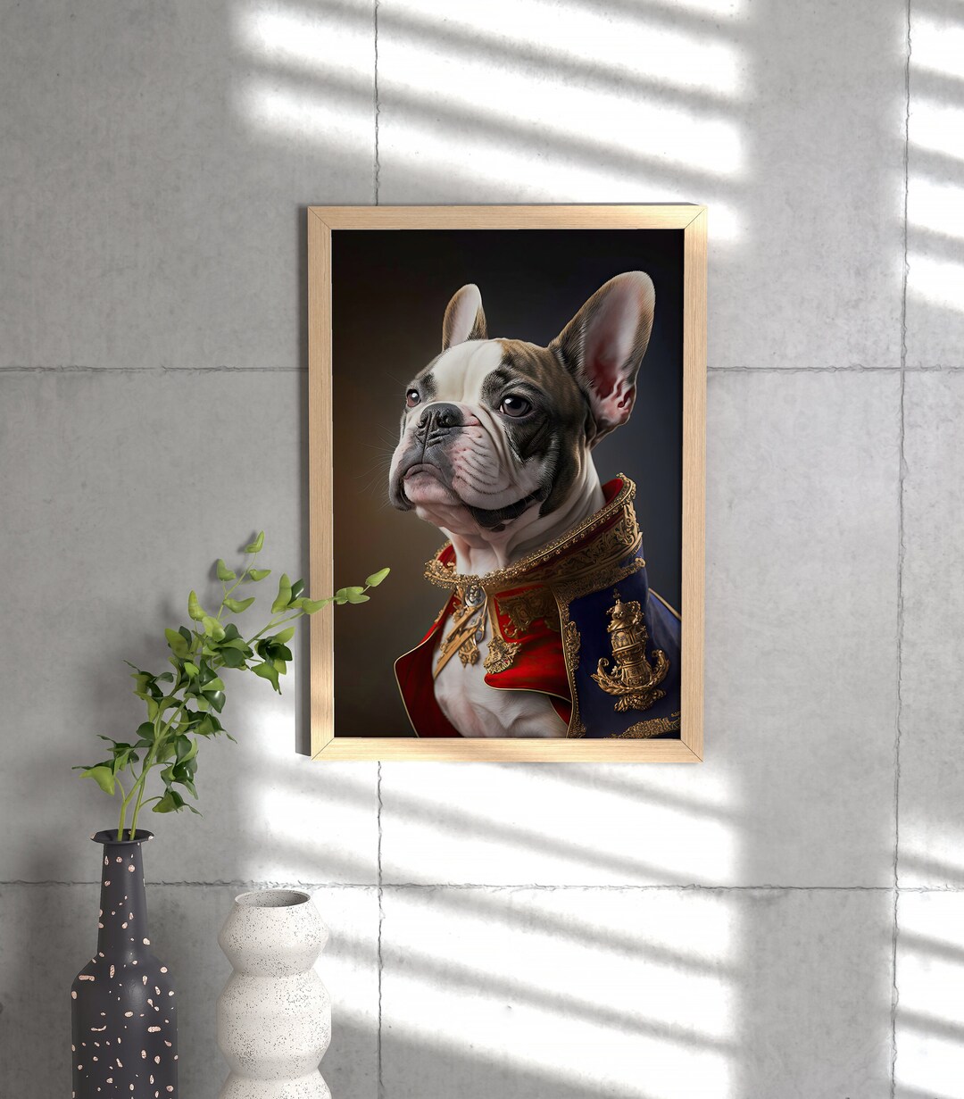 The Royal Doggo Portrait: French Bulldog as King - Etsy
