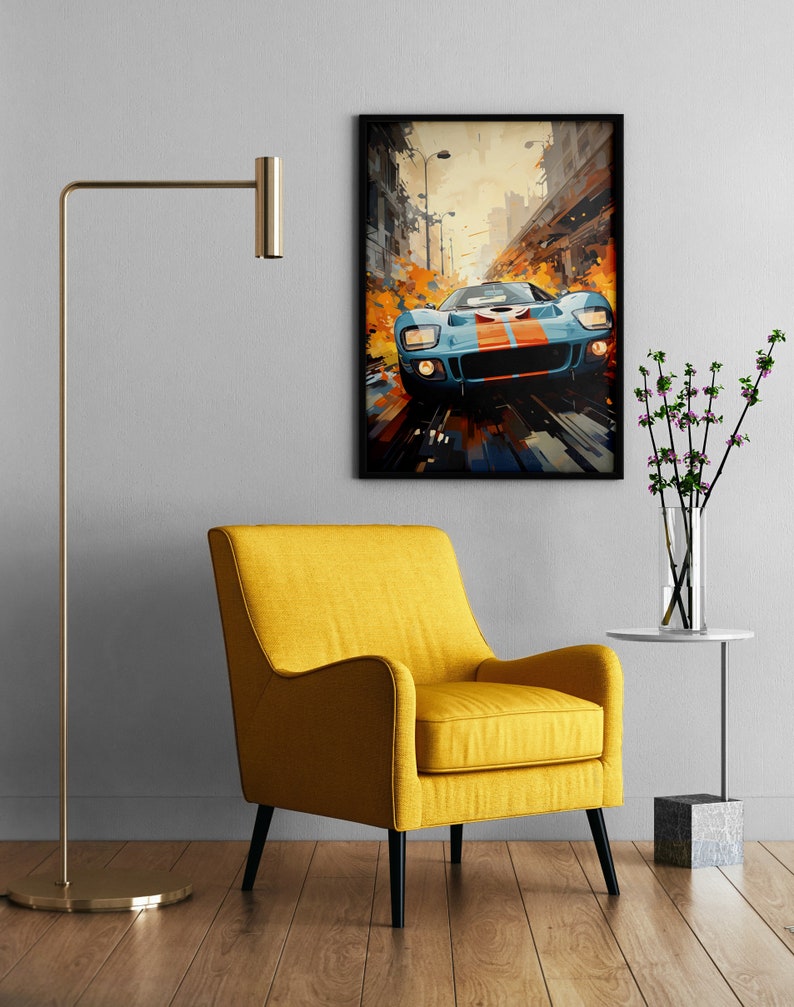 Ford GT40 Gulf Colors - Precise Architecture Painting Style - Digital ...