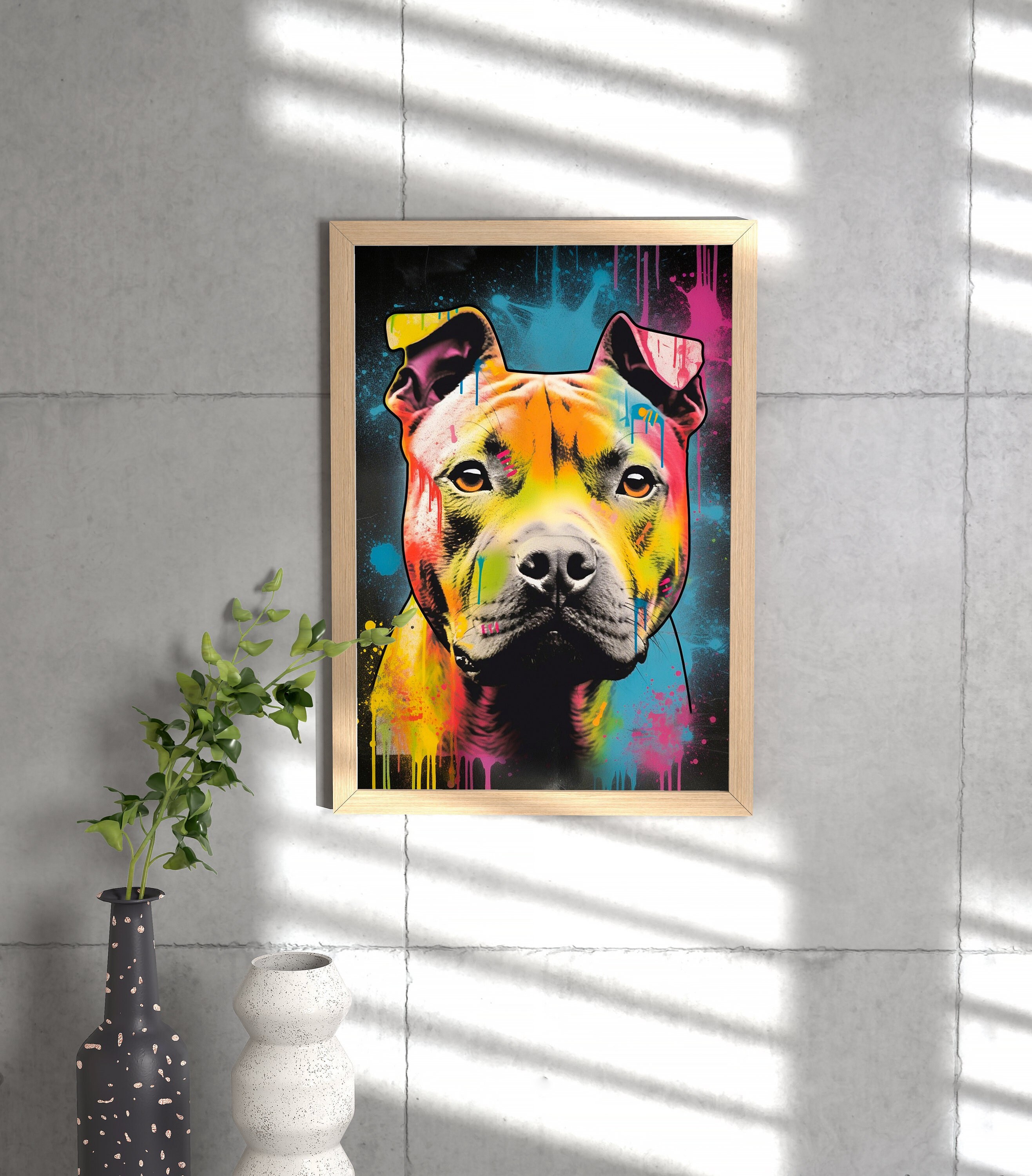 Splatter Bull V2 - Vibrant Painted Staffordshire Bull Terrier Digital ...