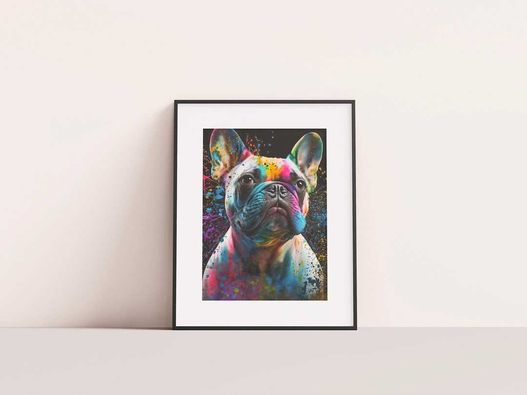 Colorful French Bulldog Digital Download - Doggo Splatter Fiesta - Etsy