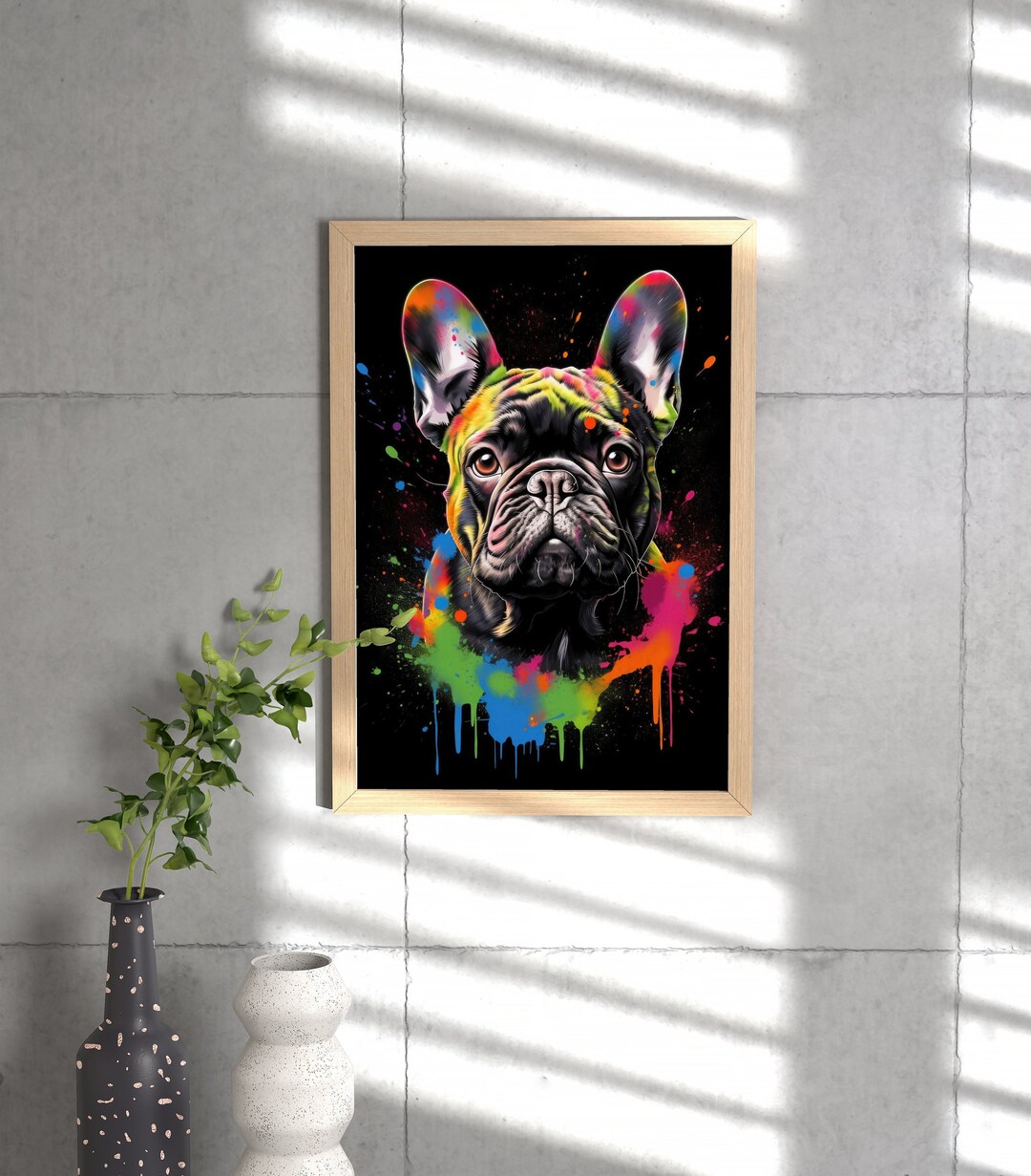 Splatter Frenchie - Vibrant Painted French Bulldog Digital Download - Etsy
