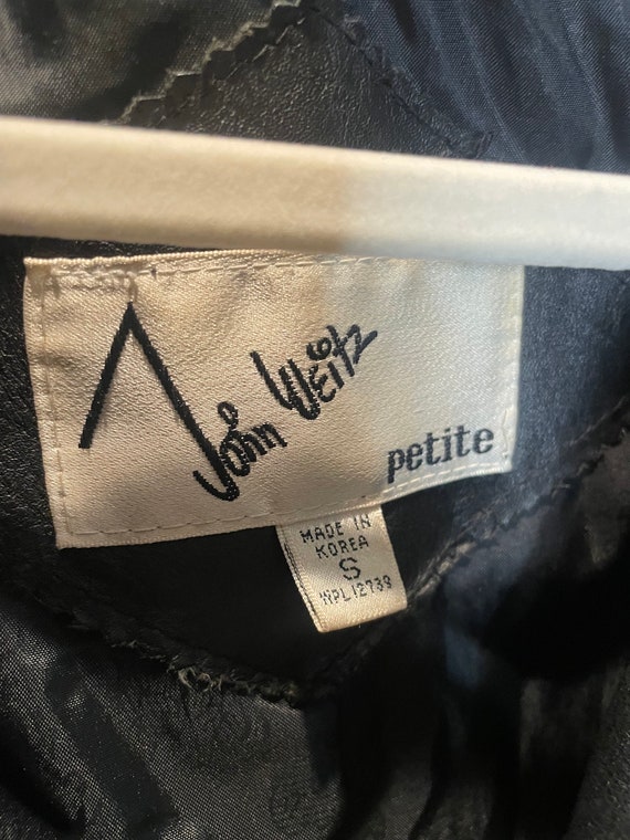 John Weitz Vintage 80s Leather Jacket Size Small Peti… - Gem