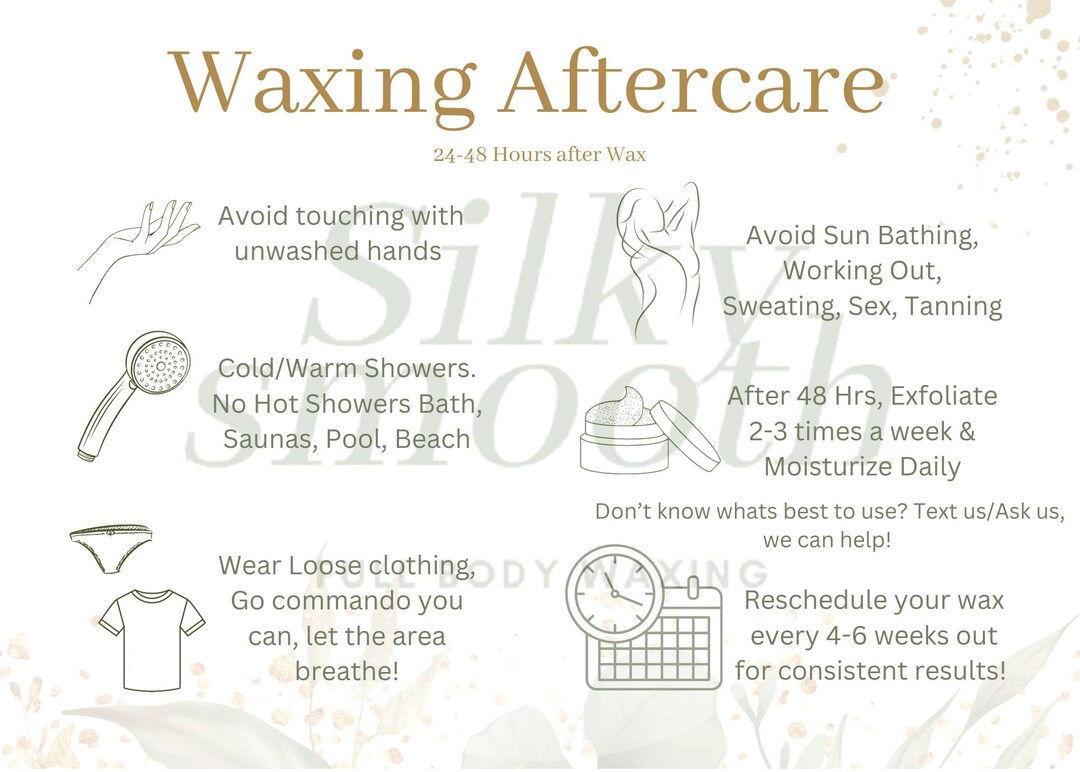 Editable Waxing After Care Cards On Canva - Etsy