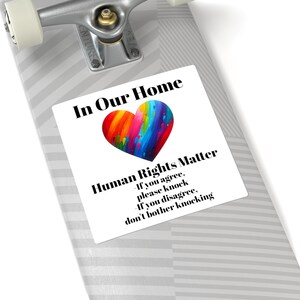 Rainbow Heart Human Rights Advocate Door Decal, Knock If You Agree ...