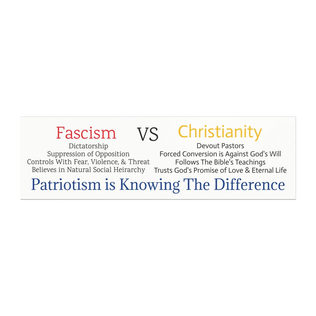 Christianity Vs Fascism Car Magnet, Religious Anti-fascist Gift, Jesus ...