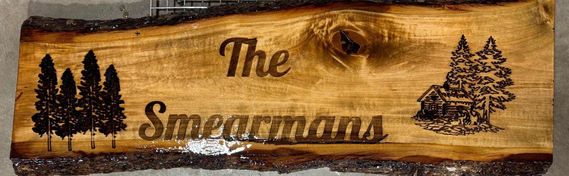 Custom Made Live Edge Sign - Etsy