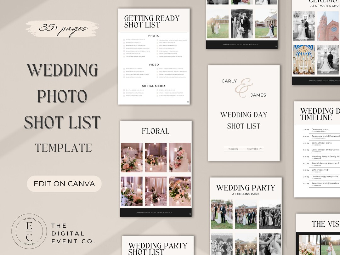 Ultimate Wedding Day Photo, Video and Social Media Shot List Template ...