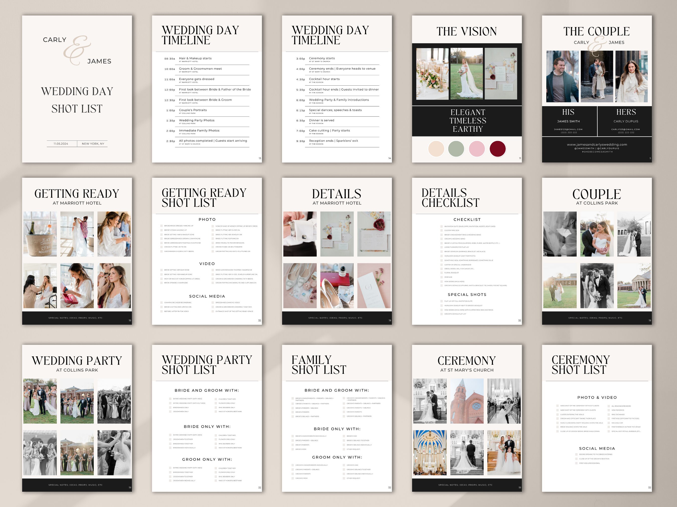 Ultimate Wedding Day Photo, Video and Social Media Shot List Template ...