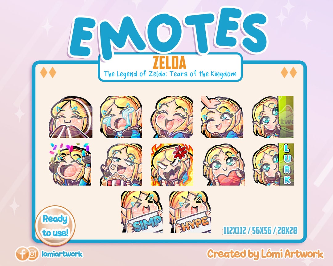 Princess Zelda Emotes: Tears of the Kingdom Chibi Style (digital ...