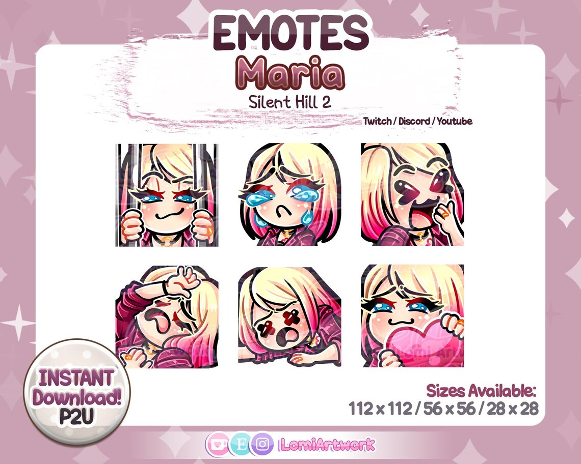 Maria Emotes: Silent Hill 2 Chibi Style (6 Instant Download) - Etsy