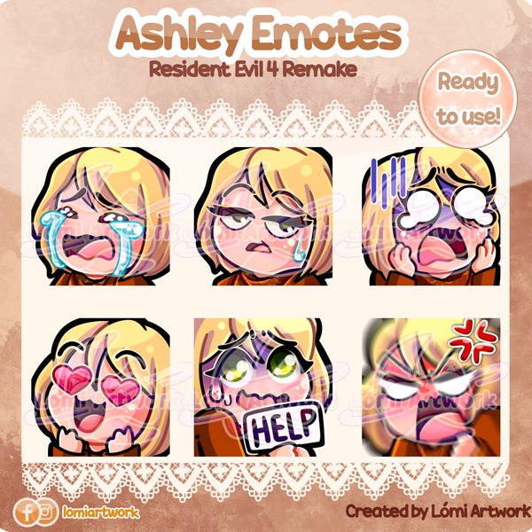 Resident Evil Twitch Emotes Ashley - Etsy