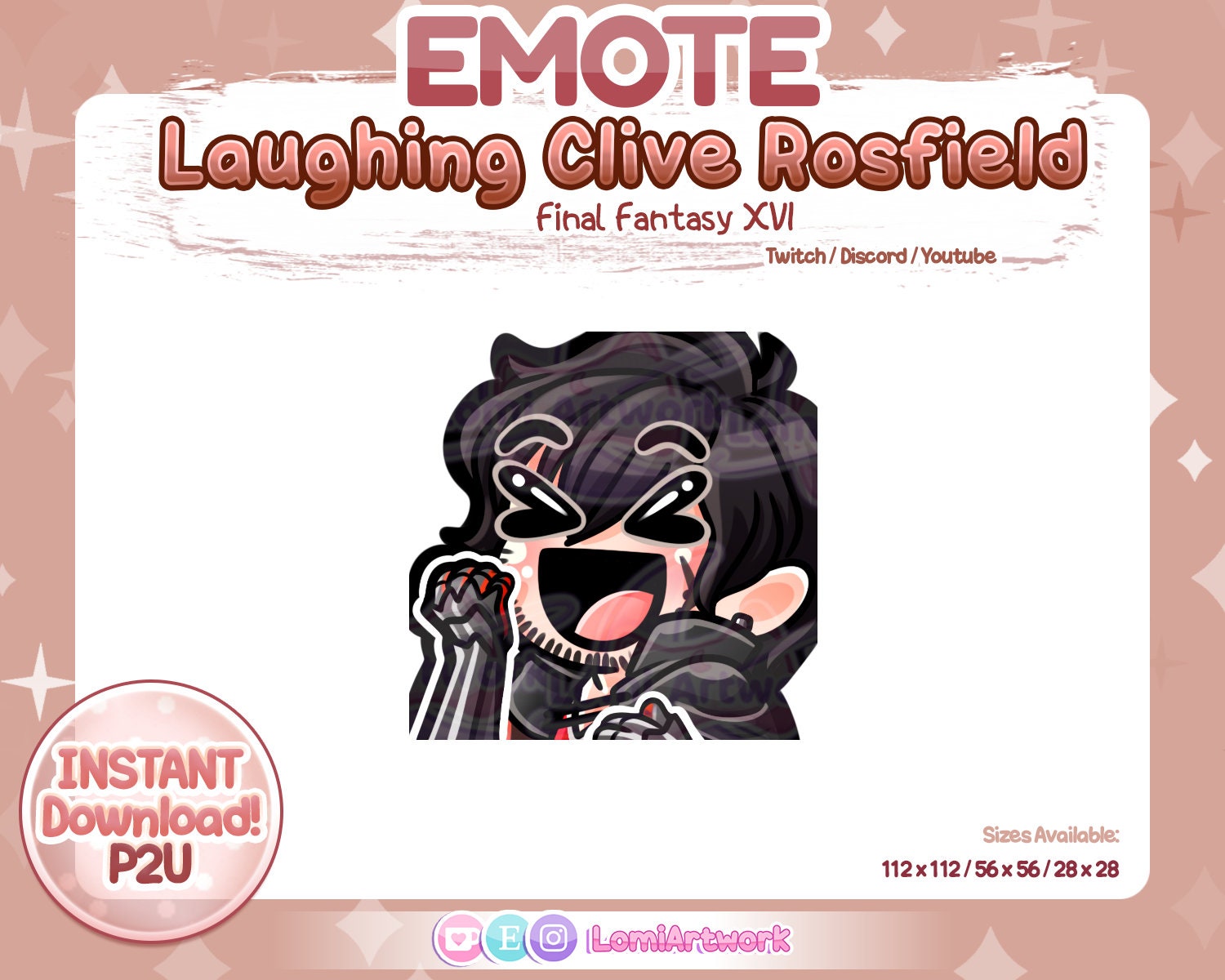 Clive Rosfield Laughing Emote: Final Fantasy XVI (digital Download) - Etsy