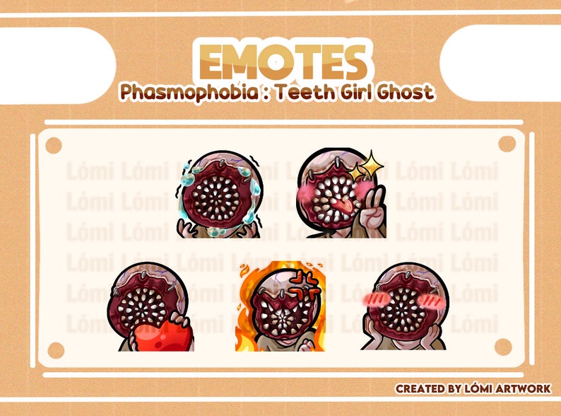 Phasmophobia Emotes: Teeth Ghost Girl - Twitch/discord/youtube (instant ...