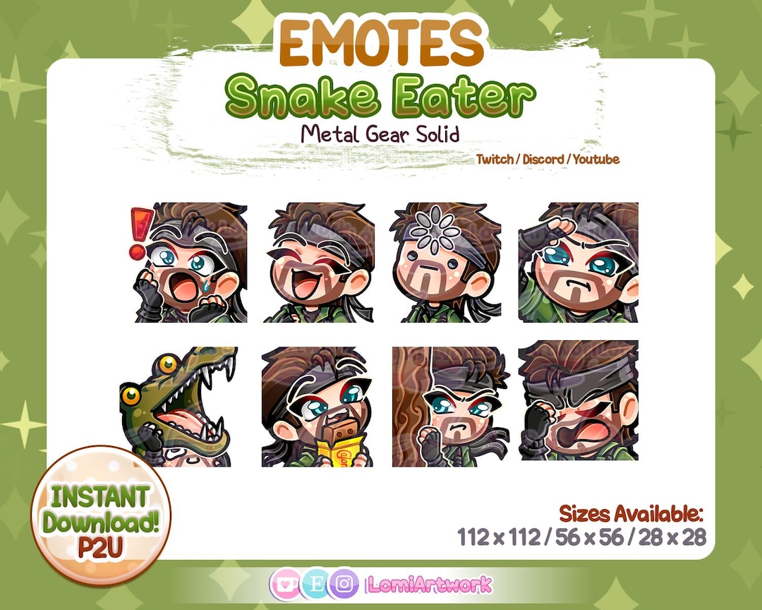 Metal Gear Solid 3 Emotes: Snake Eater Chibi Art (twitch/discord ...