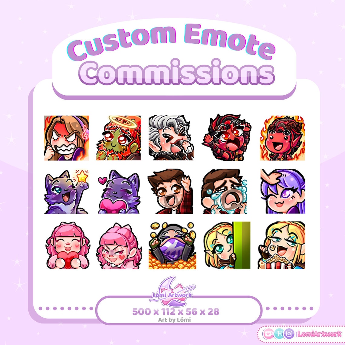 CUSTOM EMOTE COMMISSIONS - for Discord / Twitch / Kick / Youtube - Cute ...