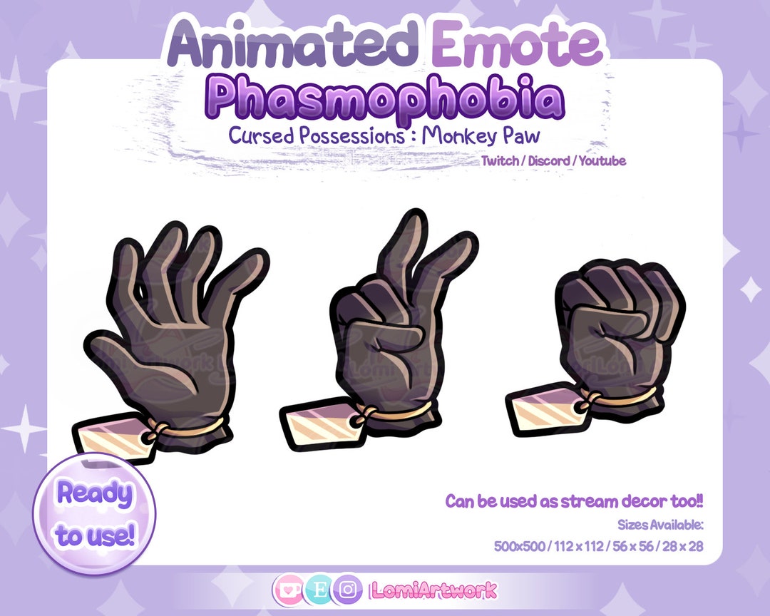 Phasmophobia Monkey Paw Animated Emote: Stream Decor (instant Download ...
